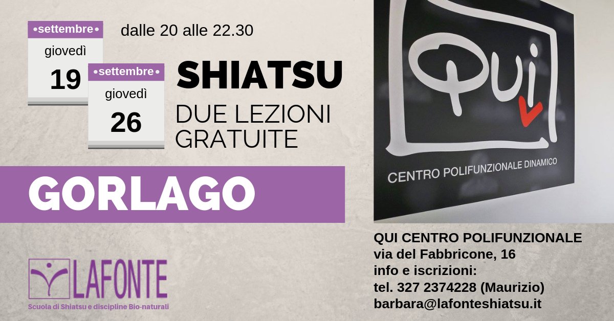 SHIATSU, MINI CORSO GRATUITO - - eventi