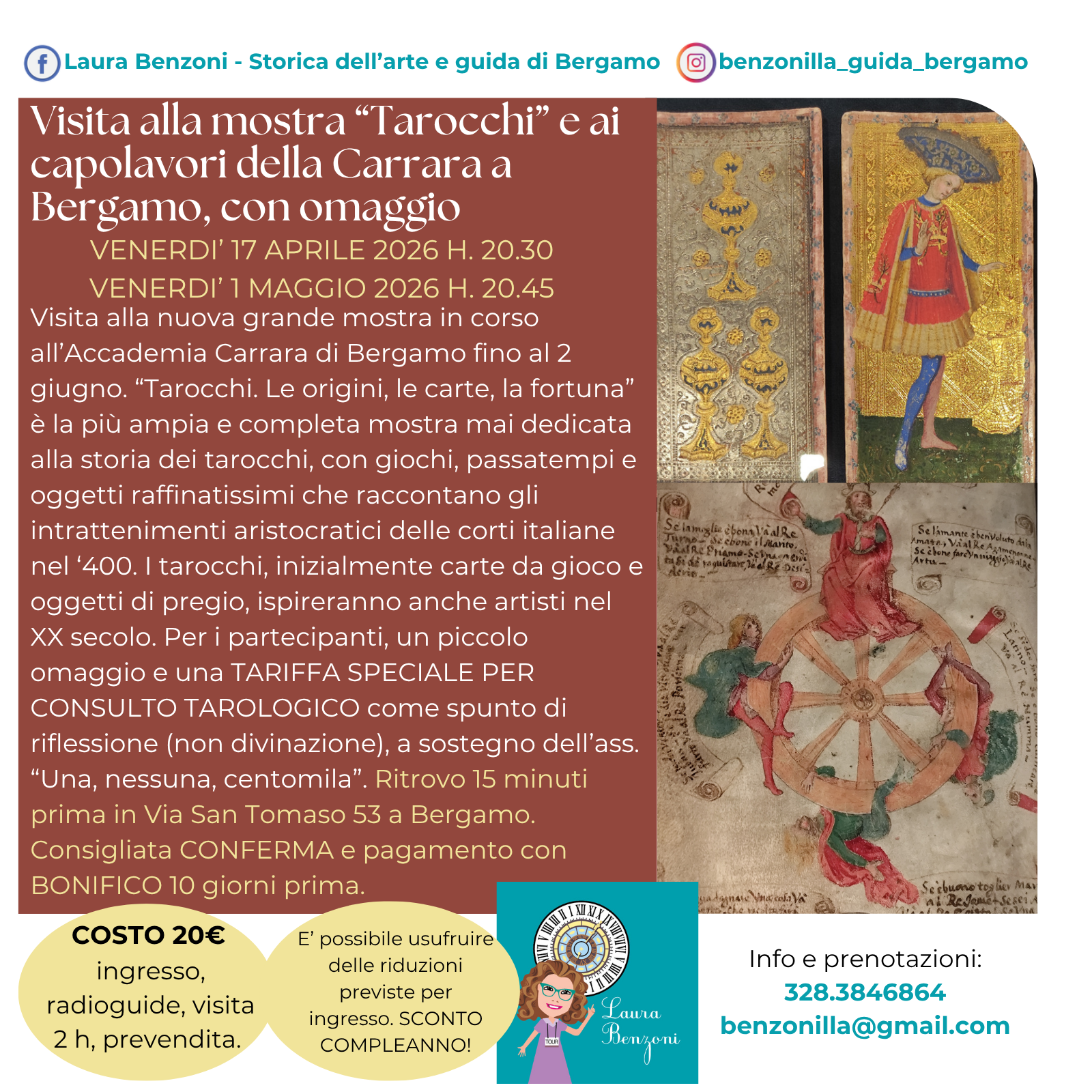 Tarocchi e i capolavori della Carrara - Laura Benzoni - eventi