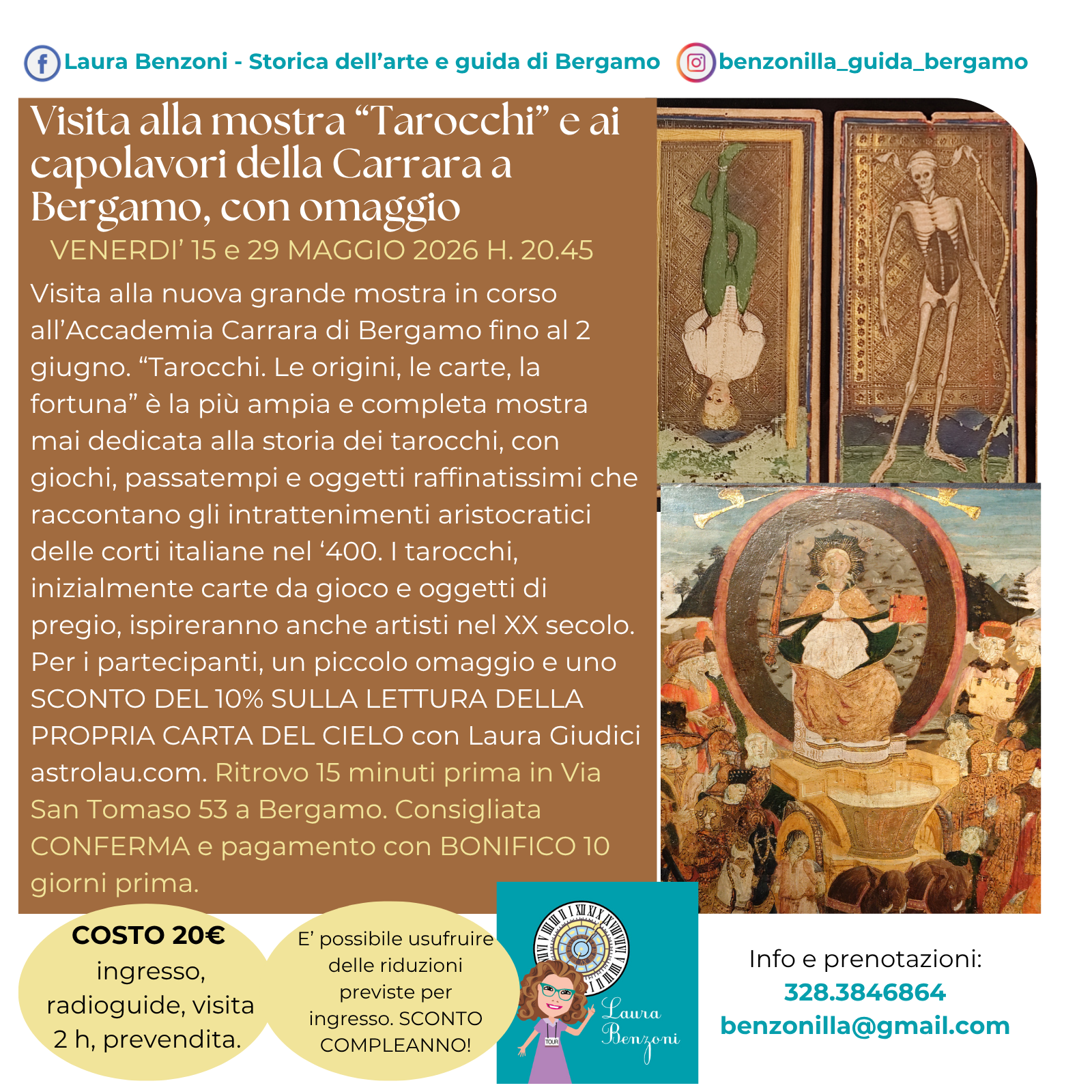 Tarocchi e i capolavori della Carrara - Laura Benzoni - eventi